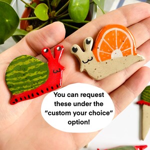 MADE TO ORDER Ceramic Snail Magnet, Slug Magnet, Fridge Magnet for ...