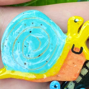 MADE TO ORDER Ceramic Snail Magnet, Slug Magnet, Fridge Magnet for ...