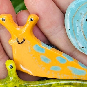 MADE TO ORDER Ceramic Snail Magnet, Slug Magnet, Fridge Magnet for ...