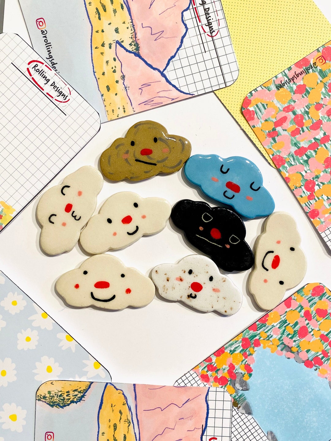 Ceramic Cloud Magnet Cute Fridge Magnet Housewarming Gift - Etsy Canada
