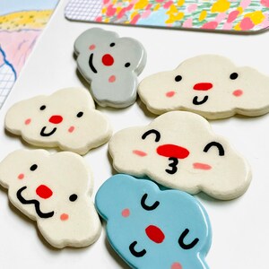 Ceramic Cloud Magnet, Cute Fridge Magnet, Housewarming Gift for Her ...