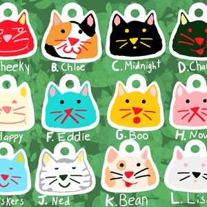 12 Cat Head Tag, Christmas Gift Tag, Gift Tag Set, Present Tag, Cat ...