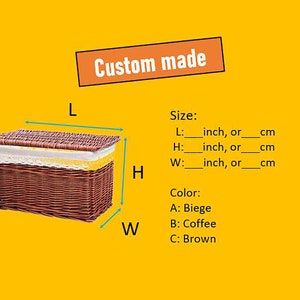 Custom Wicker Basketsstorage Basketslaundry Basketswicker - Etsy