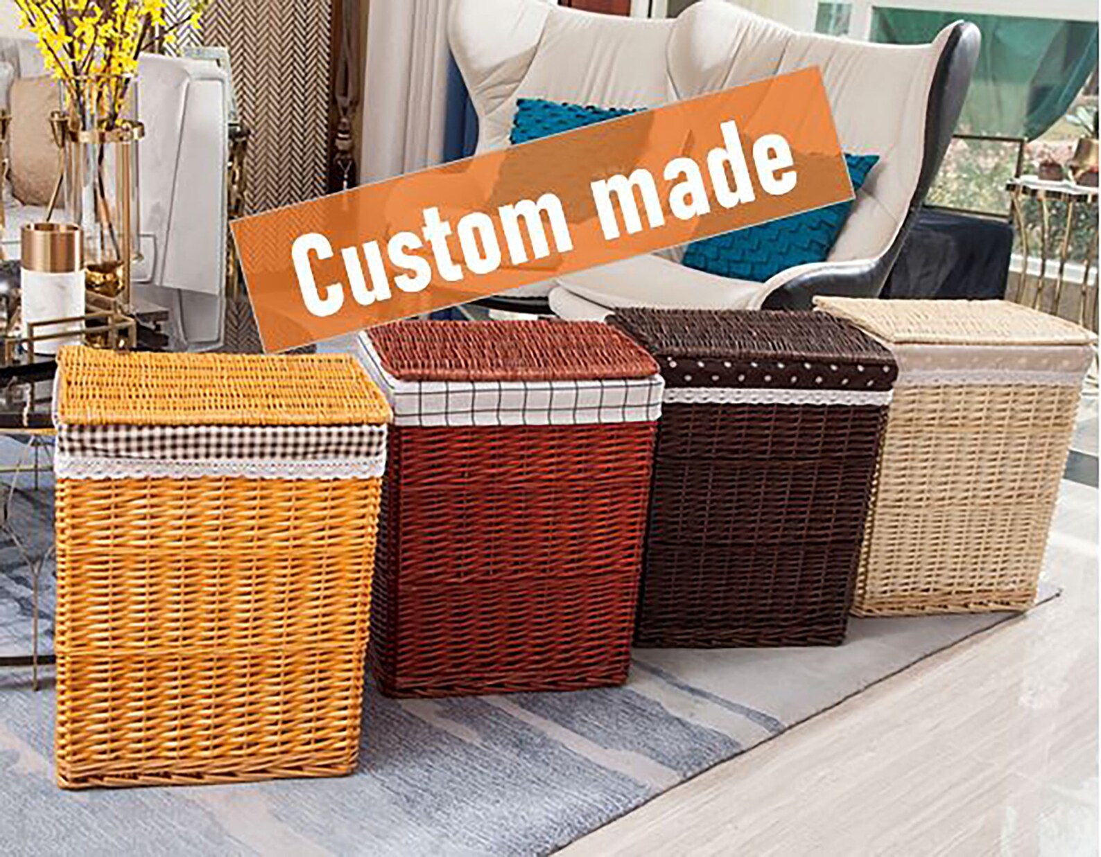 Custom Wicker Weavinglarge Laundry Basketswicker Laundry | Etsy