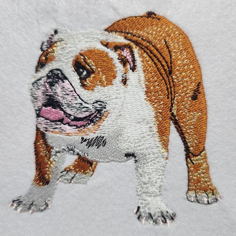 English Bulldog Embroidery File Dog Gifts Dog Art Realistic - Etsy
