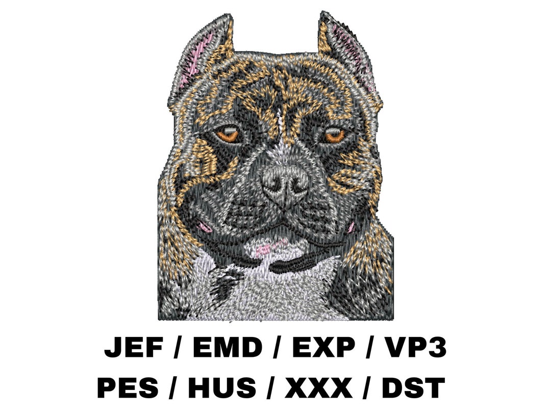 American Bully Embroidery File - Dog Gifts - Realistic Dog - Etsy