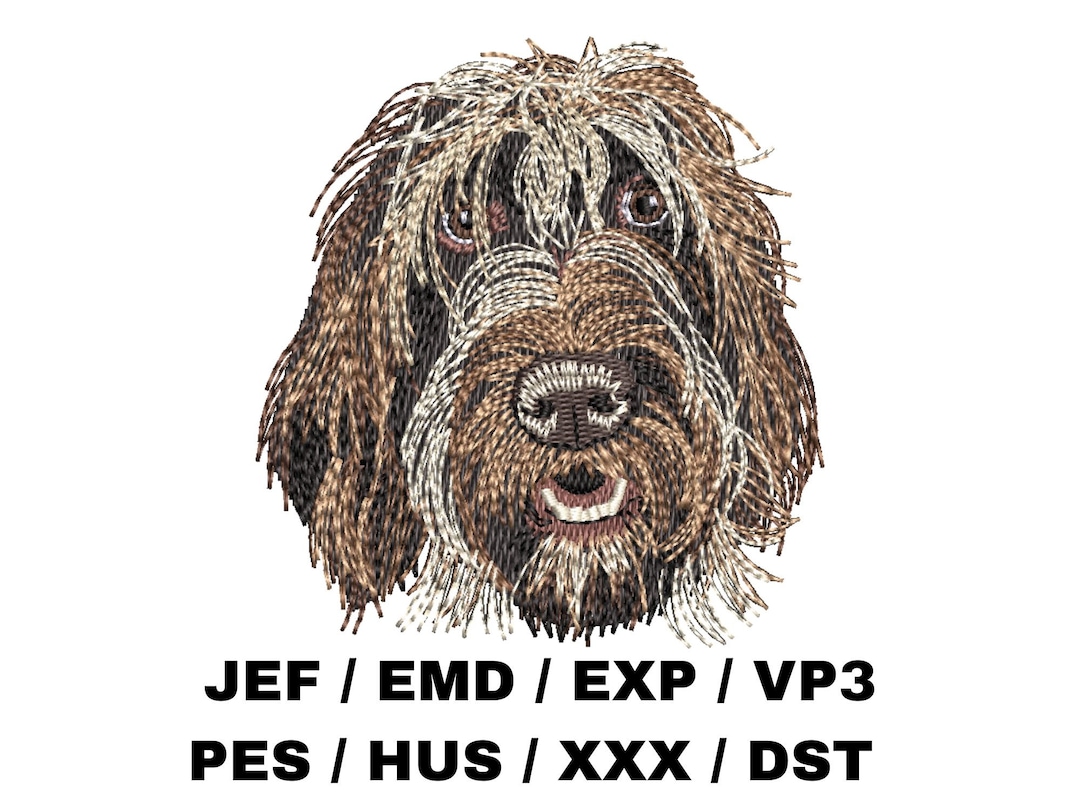 Wirehaired Pointing Griffon Embroidery File - Dog Lover Gift, Realistic ...