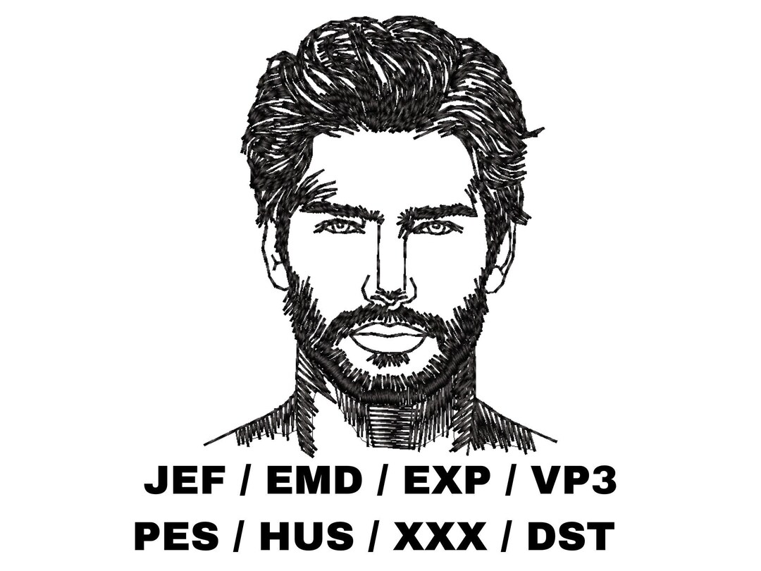 Man's Face Outline Minimalistic Design, Human Portrait, Facial Feature ...