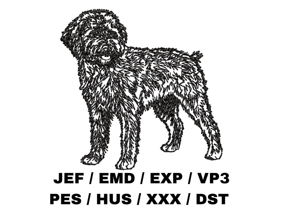 Lagotto Romagnolo Full-body Outline Design – Realistic Machine Pattern ...