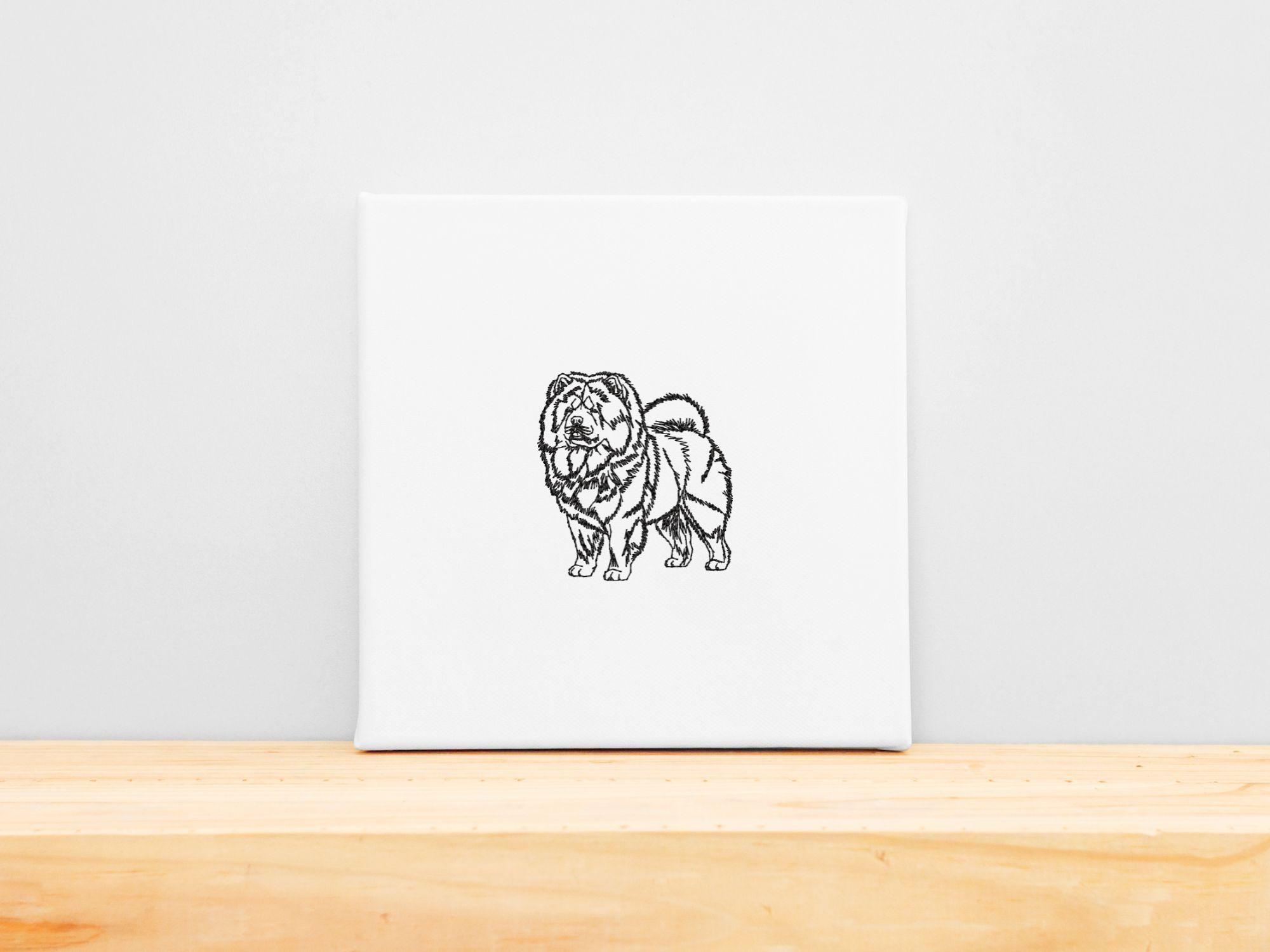 Chow Chow Full Body Outline Embroidery Design – Detailed Dog Line Art ...