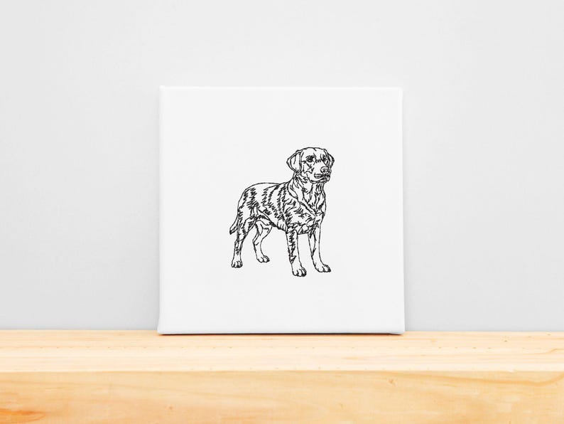 Labrador Dog Full Body Standing Outline Embroidery Design | Line Art ...