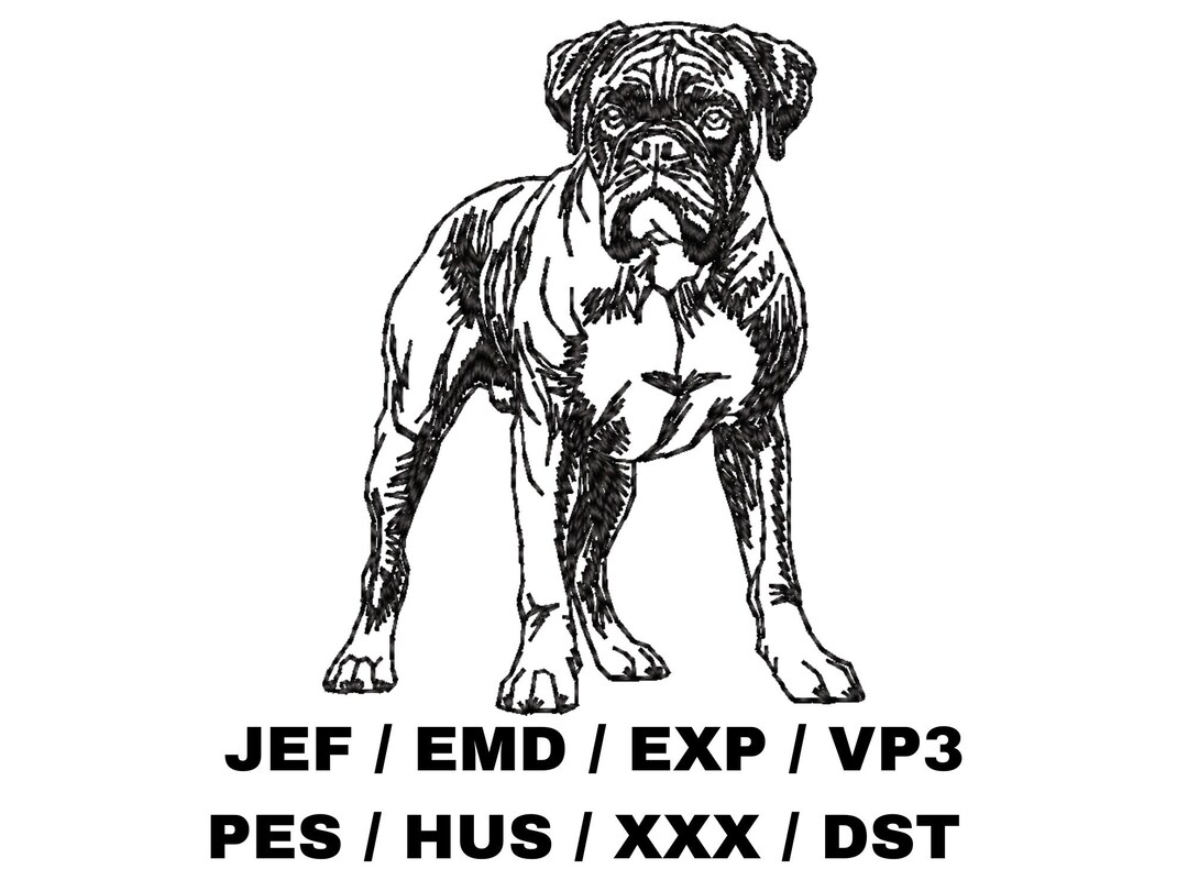 German Boxer Outline Sketch - Full Body, Pet Owner, Dog Lovers ...