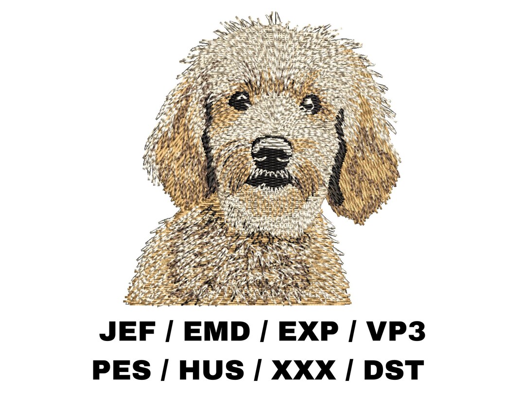 Goldendoodle Embroidery File - Dog Gifts - Realistic Dog - Etsy