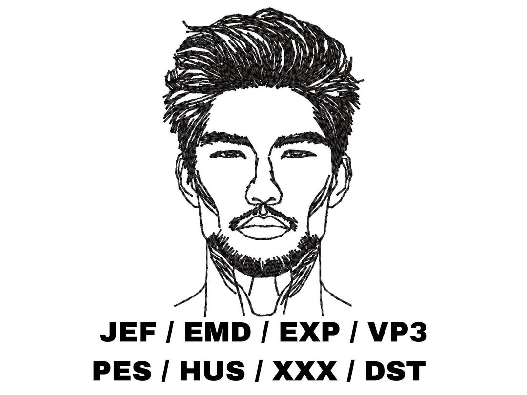Man's Face Outline Minimalistic Design, Human Portrait, Facial Feature ...
