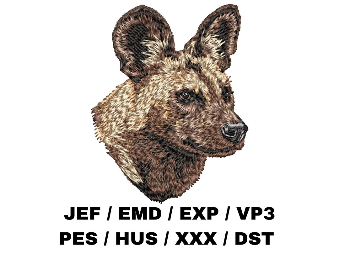 African Wild Dog - Instant Download, Realistic Animal, Face Portrait ...