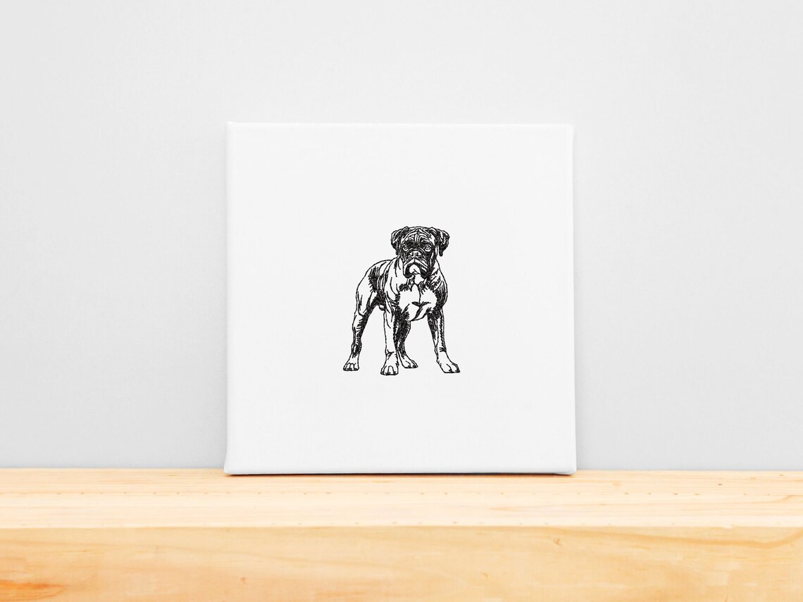 German Boxer Outline Sketch - Full Body, Pet Owner, Dog Lovers ...