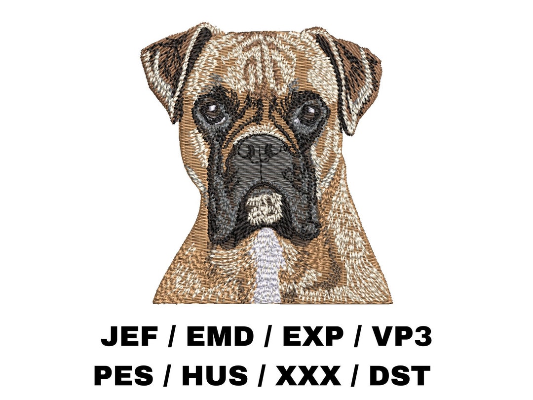 Boxer Dog Embroidery File Dog Art Realistic Dog - Etsy