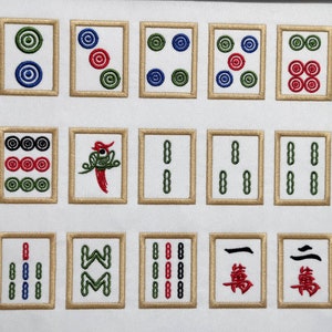 Mahjong Tiles Embroidery File Bundle Pack - Etsy