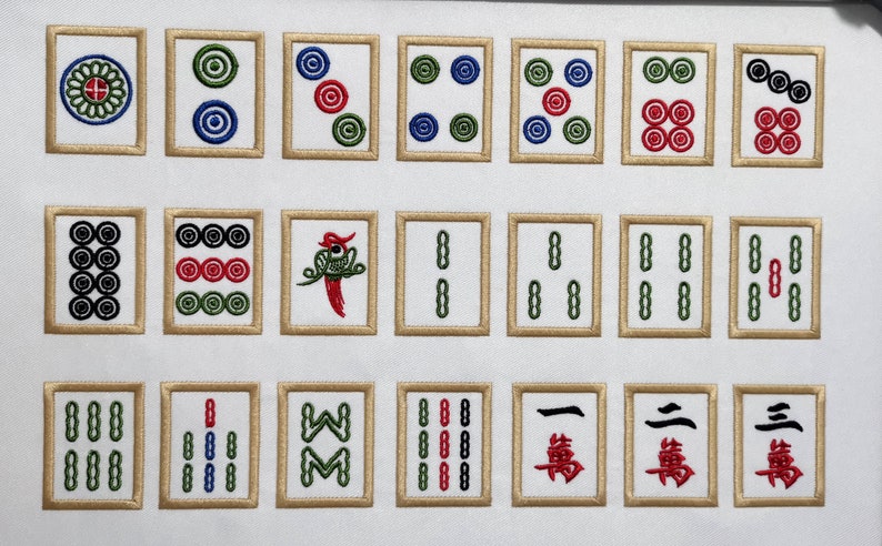 Mahjong Tiles Embroidery File Bundle Pack - Etsy