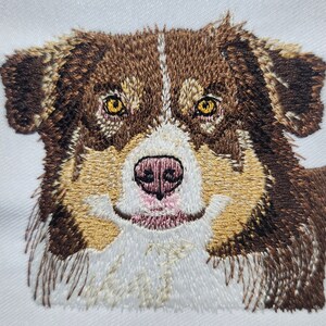 Australian Shepherd Embroidery Pattern - Tri Color, Realistic Dog ...