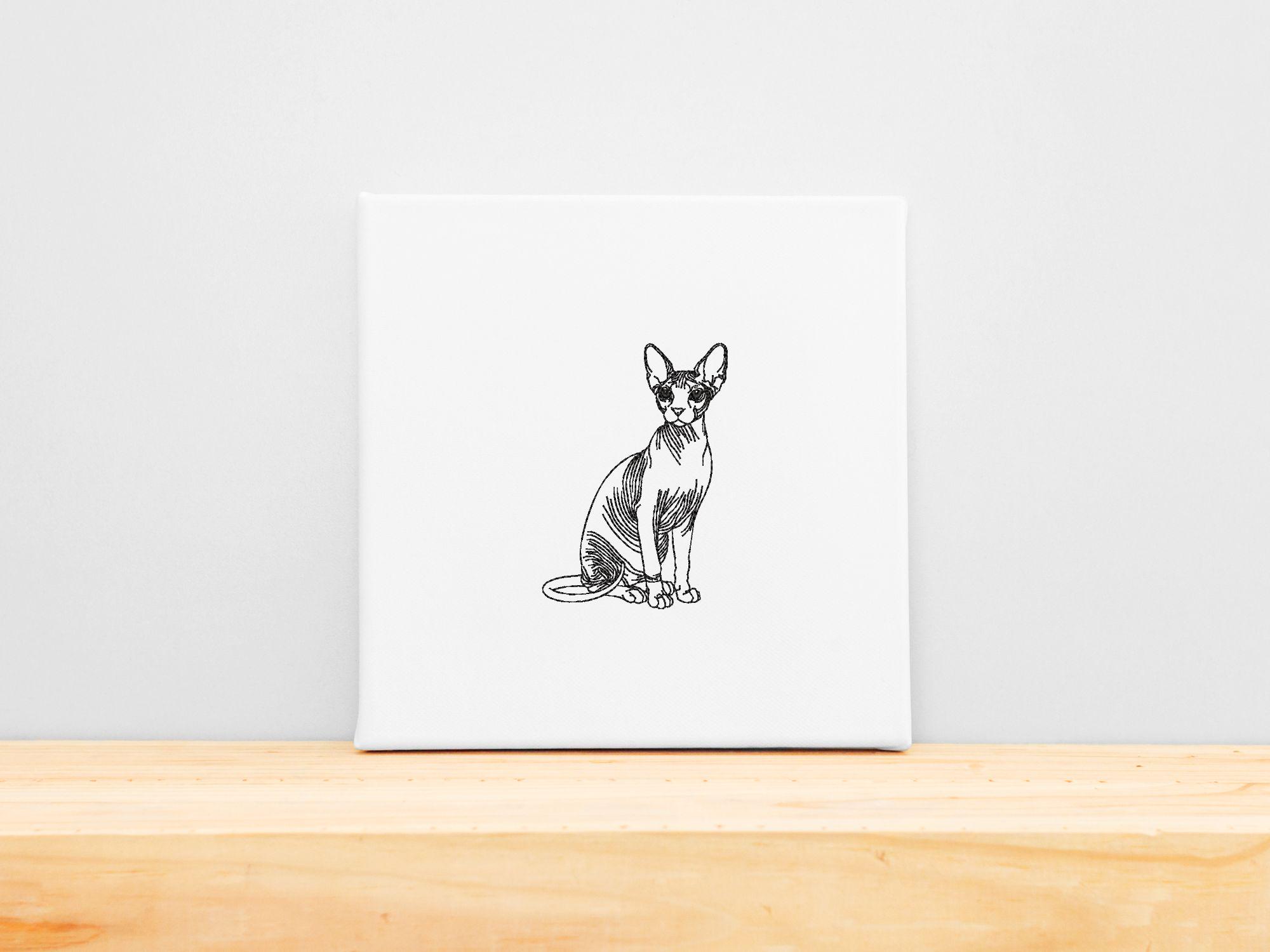 Sphynx Cat Body Outline - Pet Owner, Cat Lovers, Memorial Gift, Animal ...