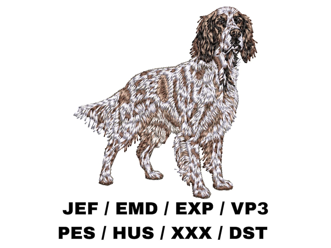 English Setter Embroidery Design – Realistic Full-body Dog Stitch ...