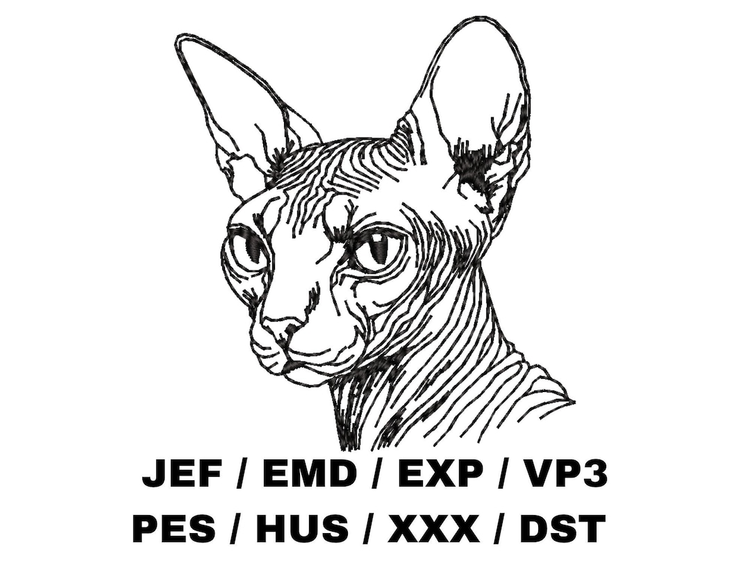 Sphynx Cat Face Outline - Pet Owner, Cat Lovers, Memorial Gift, Animal ...