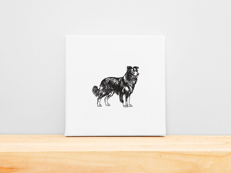 Border Collie Full Body Outline Machine Embroidery Design, Dog Breed ...