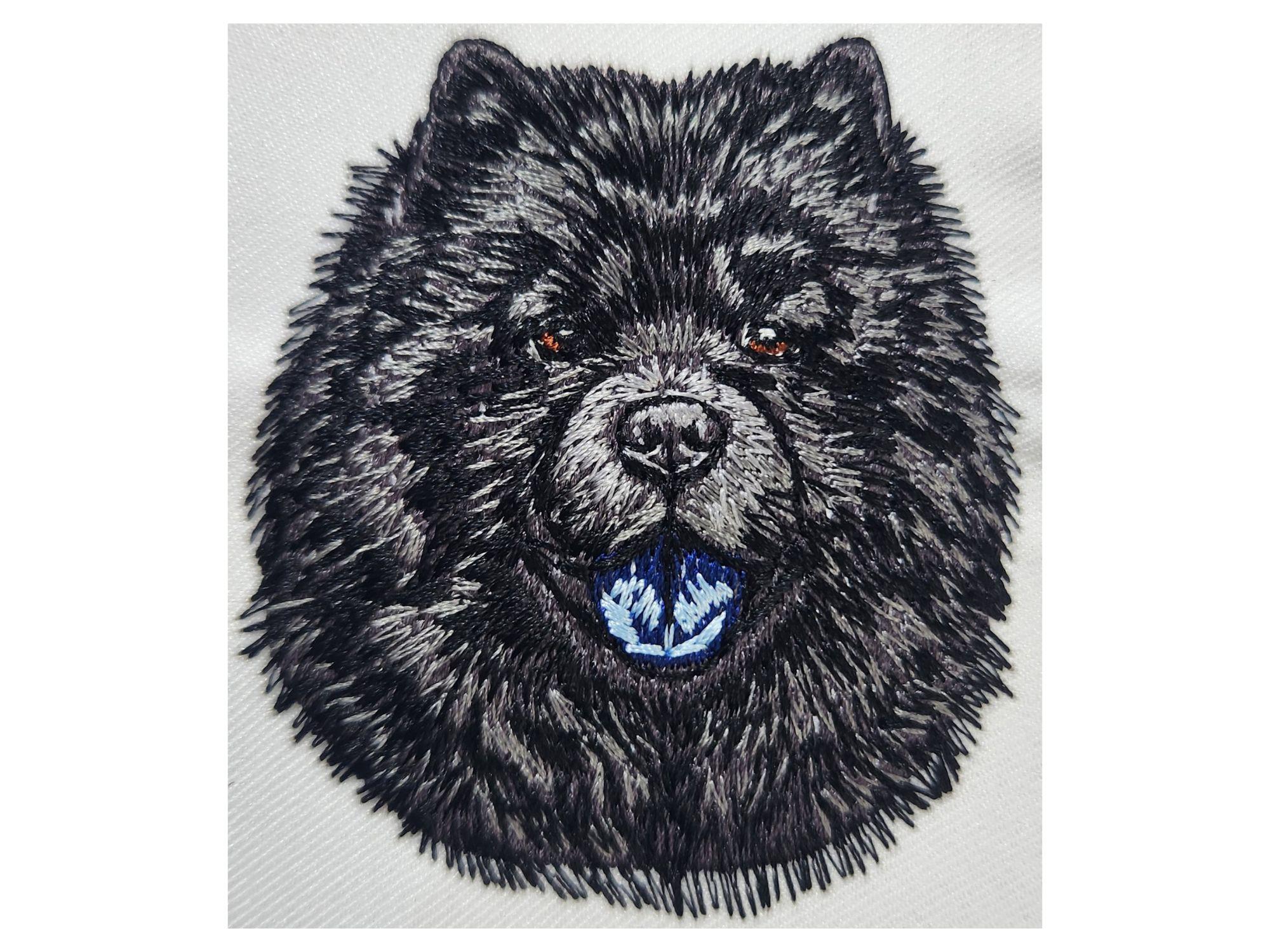 Chow Chow Face Embroidery Design – Realistic Dog Portrait Stitch ...