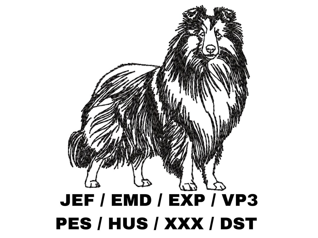 Shetland Sheepdog Outline - Full Body, Pet Owner, Dog Lover, Memorial ...