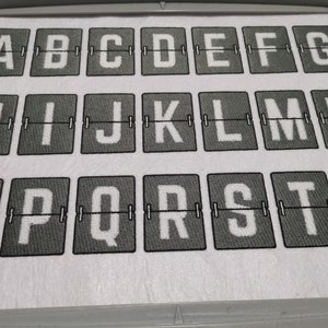 Mechanical Flip Board Alphabet Embroidery Design Set | Split Flap ...