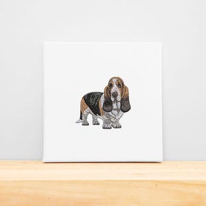 Basset Hound - Full Body, Dog Lover Gifts, Realistic Dog Portrait ...
