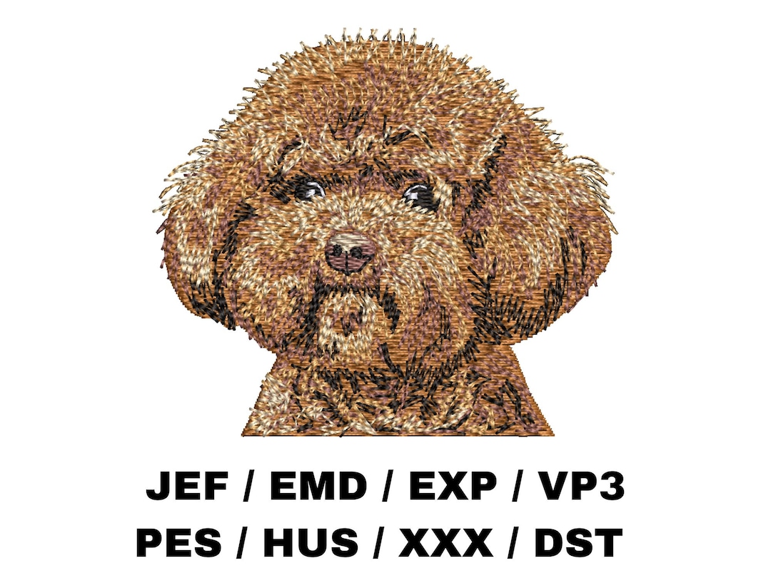 Red Poodle Embroidery File - Poodle Gifts - Dog Art Realistic Dog - Etsy