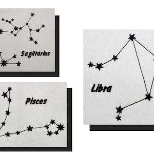 Zodiac Constellation Embroidery Pattern - Full Set Bundle, Astrology ...
