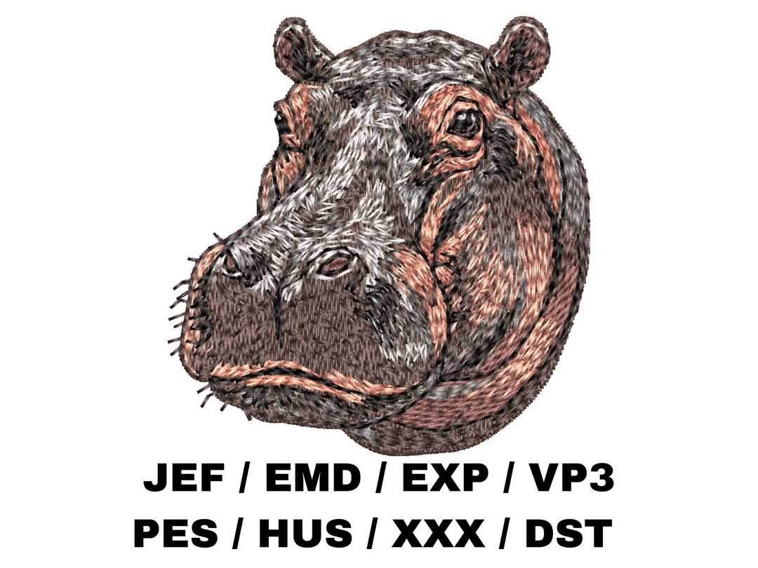 Hippopotamus - Instant Download, Realistic Animal, Face Portrait ...
