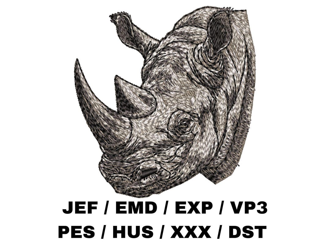 Rhinoceros - Instant Download, Realistic Animal, Face Portrait, Unique ...
