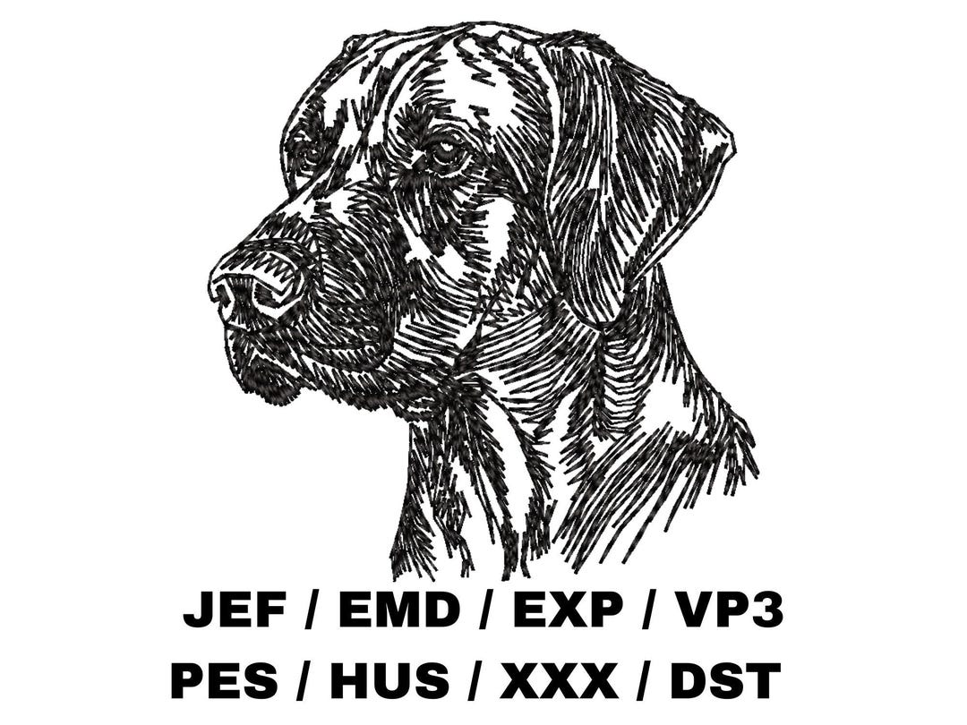 Rhodesian Ridgeback Embroidery Design: Dog Face Outline (digital ...