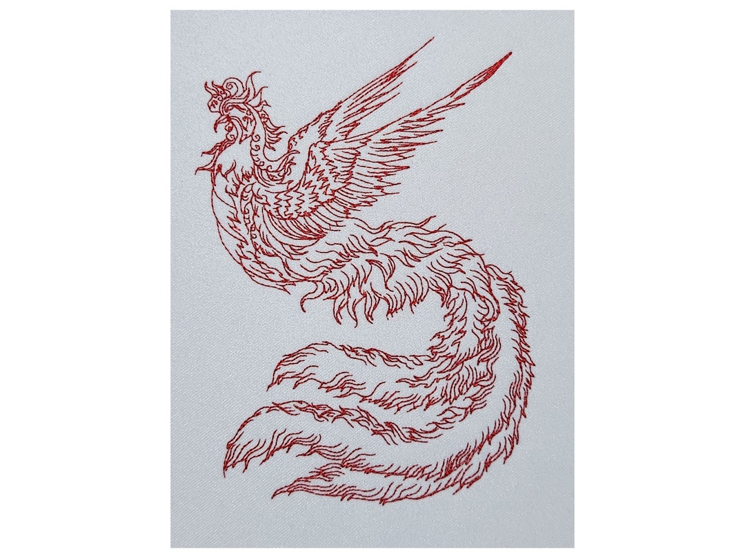 Asian Phoenix - Line Pattern, Mythical Creature, Chinese Mythology ...