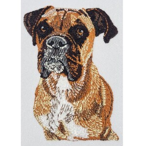 Boxer Dog Embroidery File - Animal Crafts, Realistic Dog, Large Breed ...