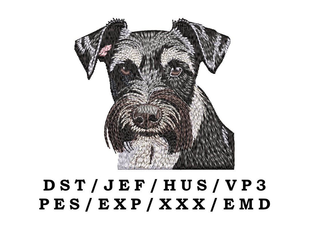 Miniature Schnauzer Embroidery File Dog Gifts Realistic - Etsy