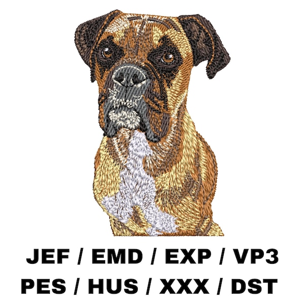 Boxer Dog Embroidery - Etsy