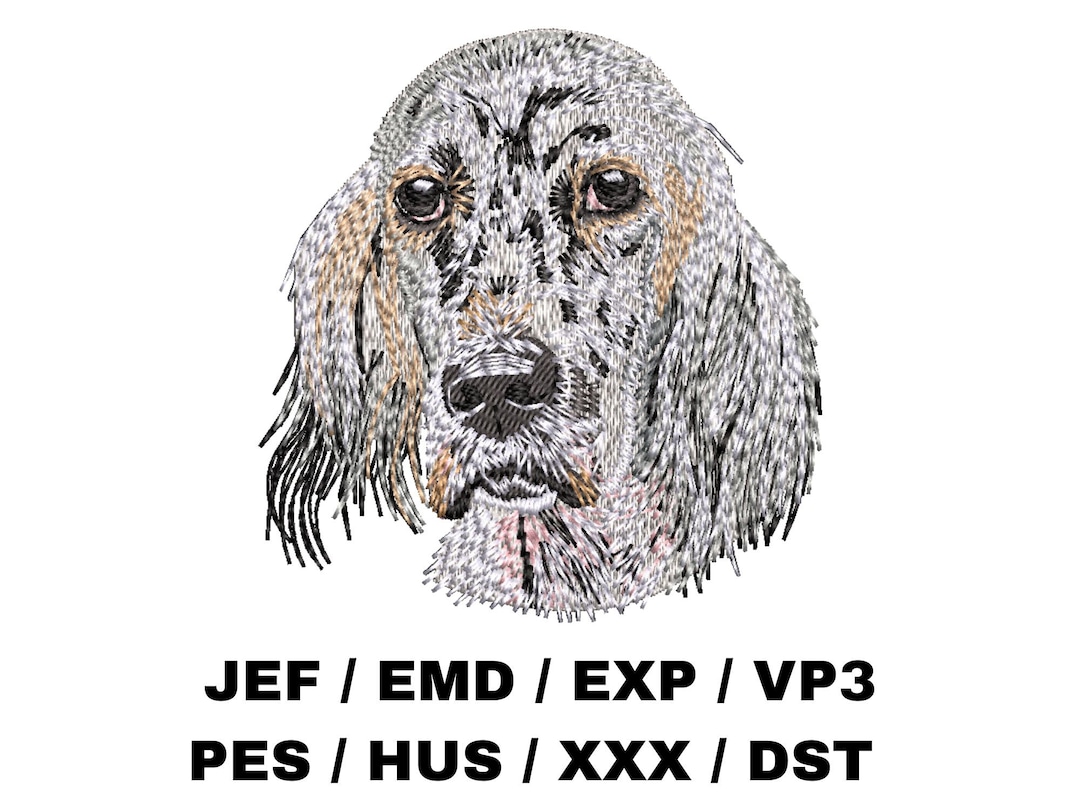 English Setter - Lawerack, Laverack, Realistic Dog Embroidery Pattern ...
