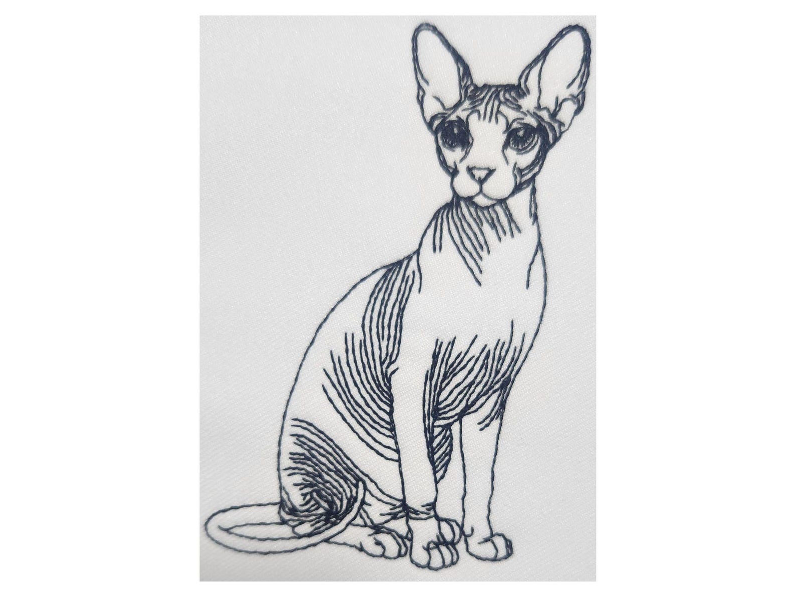 Sphynx Cat Body Outline - Pet Owner, Cat Lovers, Memorial Gift, Animal ...