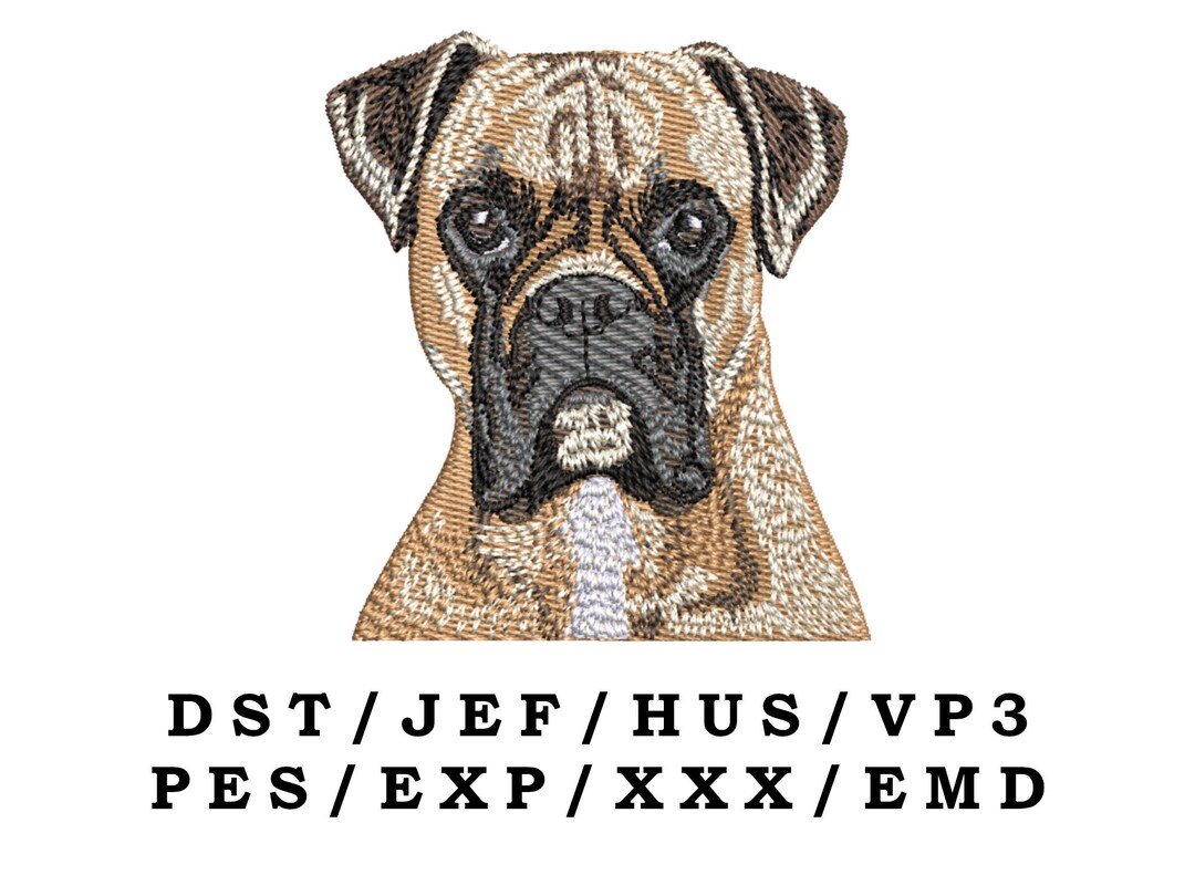 Boxer Dog Embroidery File Dog Art Realistic Dog - Etsy