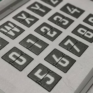 Mechanical Flip Board Alphabet Embroidery Design Set | Split Flap ...