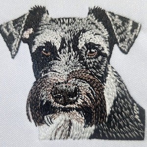 Miniature Schnauzer Embroidery File - Dog Gifts - Realistic Dog - Etsy
