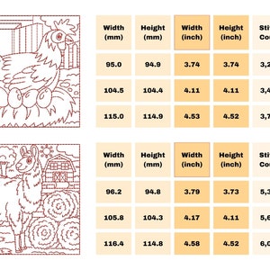 Set of 8 Farm Animals Redwork Embroidery - Instant Download, Line ...