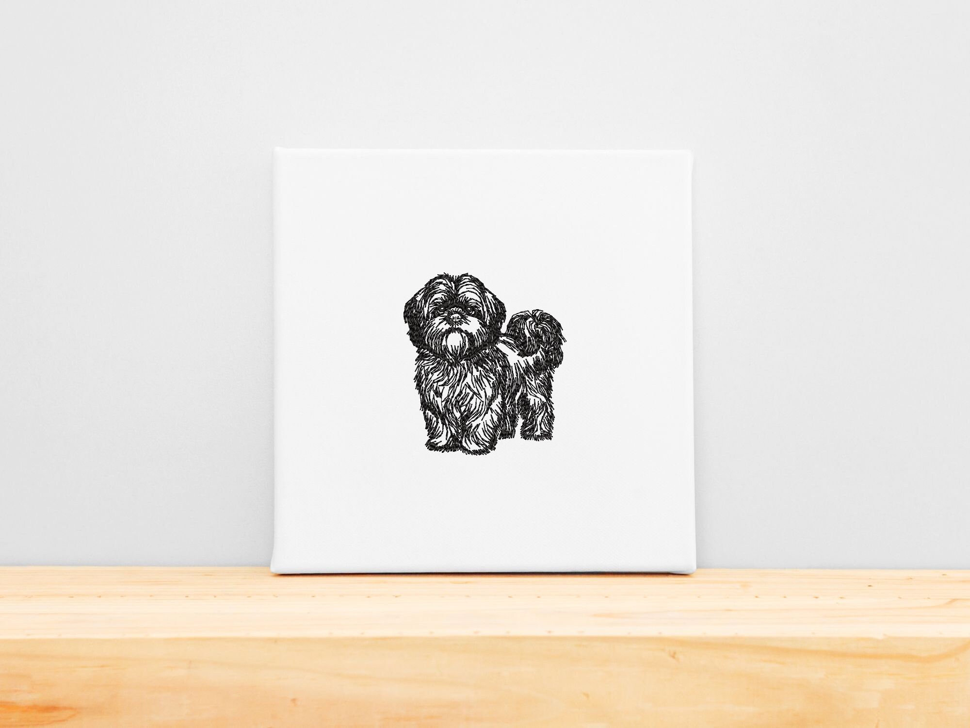 Shih Tzu Outline Sketch - Full Body, Pet Owner, Dog Lovers, Memorial ...