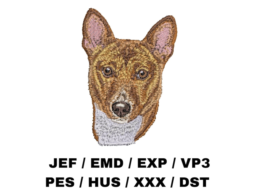 Basenji Embroidery Pattern - African Bush Dog, Cute Animal Craft ...