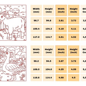 Set of 8 Farm Animals Redwork Embroidery - Instant Download, Line ...